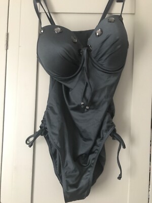 Lepel ruched sides SWIMSUIT grey NEW Underwired moulded suit 32FF | eBay UK