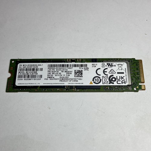 Samsung MZVLB256HBHQ-0007L7 256GB m.2 NVMe Solid State Drive | eBay ...