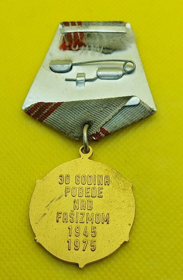 30 YEARS OF VICTORY OVER FASCISM 1945 - 1975. JNA Army military Medal ...