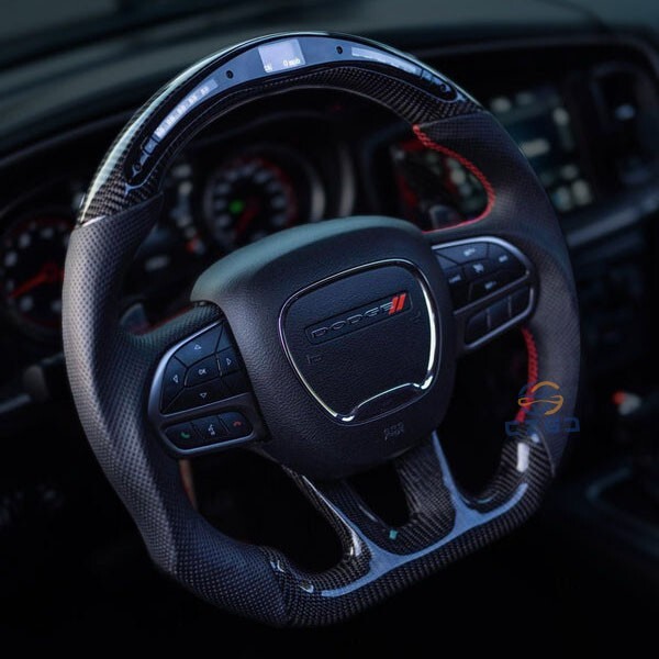 LED Carbon Fiber Steering Wheel For Dodge Challenger SRT Hellcat 2015 ...