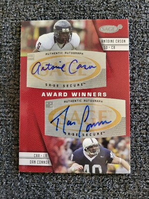 2008 SAGE Squared Dual Autographs #A70 Antoine Cason Dan Connor Penn ...