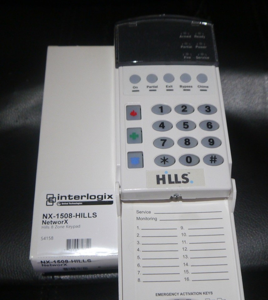 Hills DAS NetworX alarm system LED keypad 8 zone connect to control ...