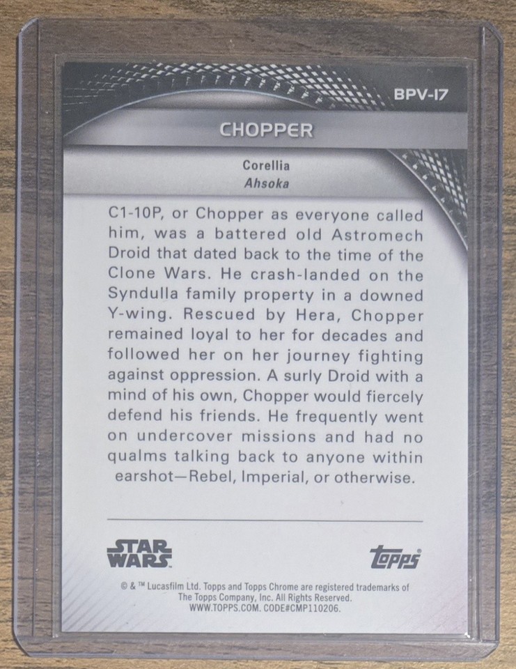 2025 Topps Star Wars Hyperspace Chopper BPV-17 Corellia Refractor # 68/ ...