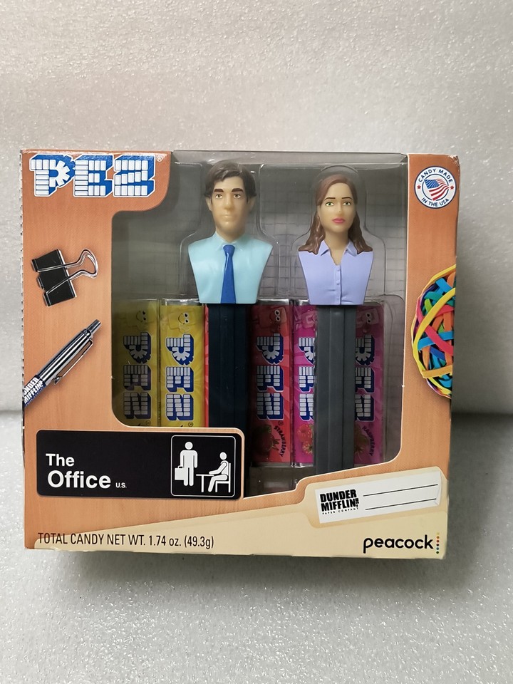 PEZ Candy the Office Jim Pam Twin Pack w/ 2 Candy Dispensers + 6 Rolls ...