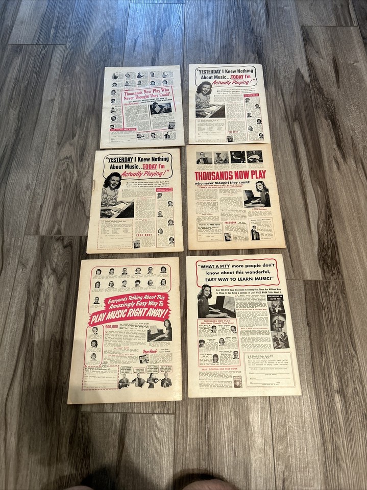 Vintage Lot of 6 Hit Parader Magazines 1953 1954 1955 Rita Hayworth ...