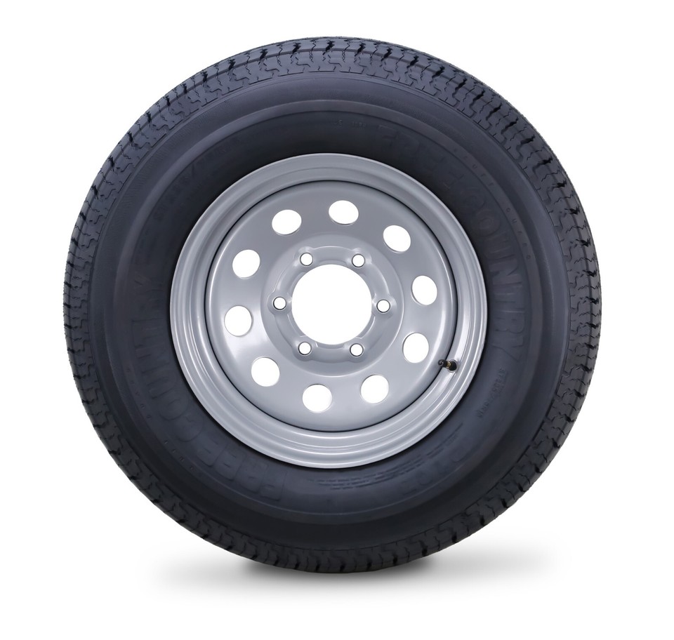 WINDA Trailer Tire Rim ST225/75R15 10-Ply E 6 Lug on 5.5" PCD Silver ...
