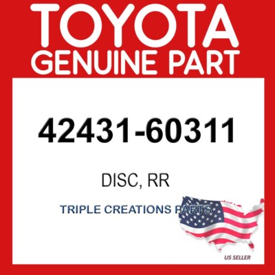 Toyota Genuine 4243160311 Disc Rear 42431-60311 OEM | eBay