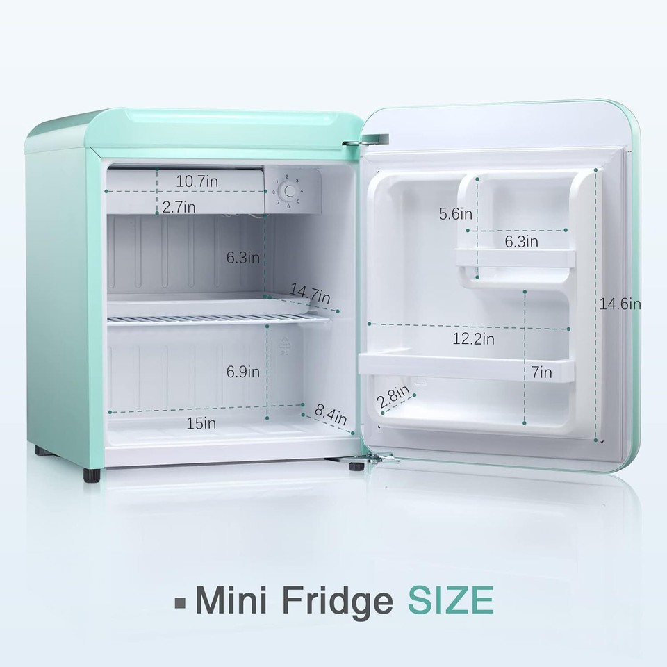 1.7 Cu. Ft Mini Fridge with Freezer, Low Noise, 48L compact ...
