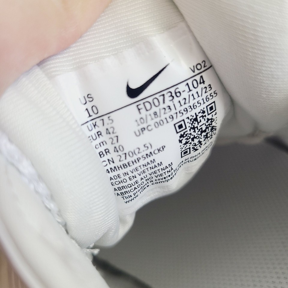 Nike Womens V2K Run Shoes FD0736-104 Size 10 White Metallic Silver | eBay