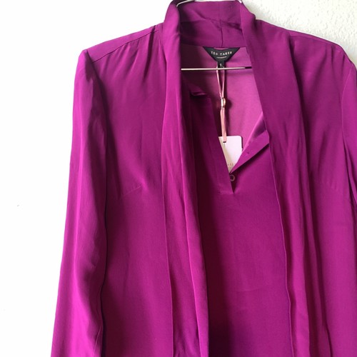 TED BAKER LONDON 100% silk NEW Yanka pussy bow dress ted size 1 nwt | eBay