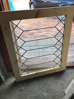 Sg 3045 Antique leaded glass transom window 24.75 x 29 Newframe | eBay