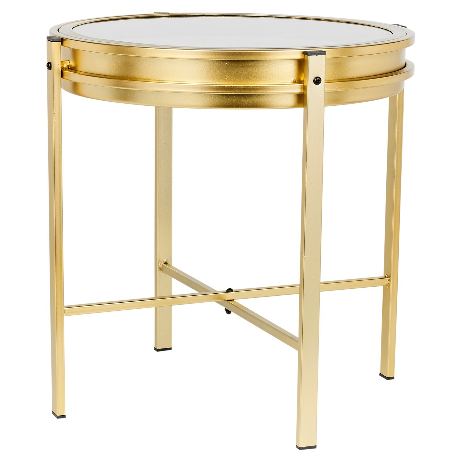 Gold Metal Analogue Clock Bedside Nightstand Side Coffee Living Room ...
