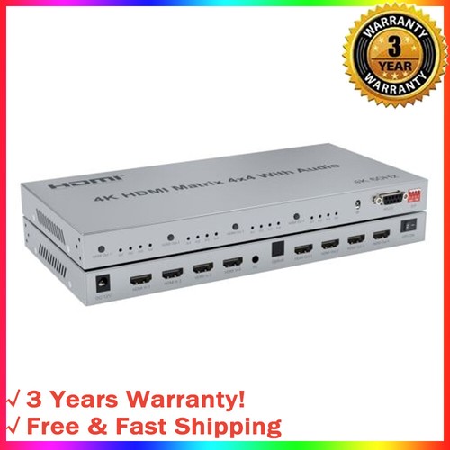 4K HDMI Matrix 4x4 with Audio Separation HDMI 2.0 4K 60Hz HDMI Matrix ...