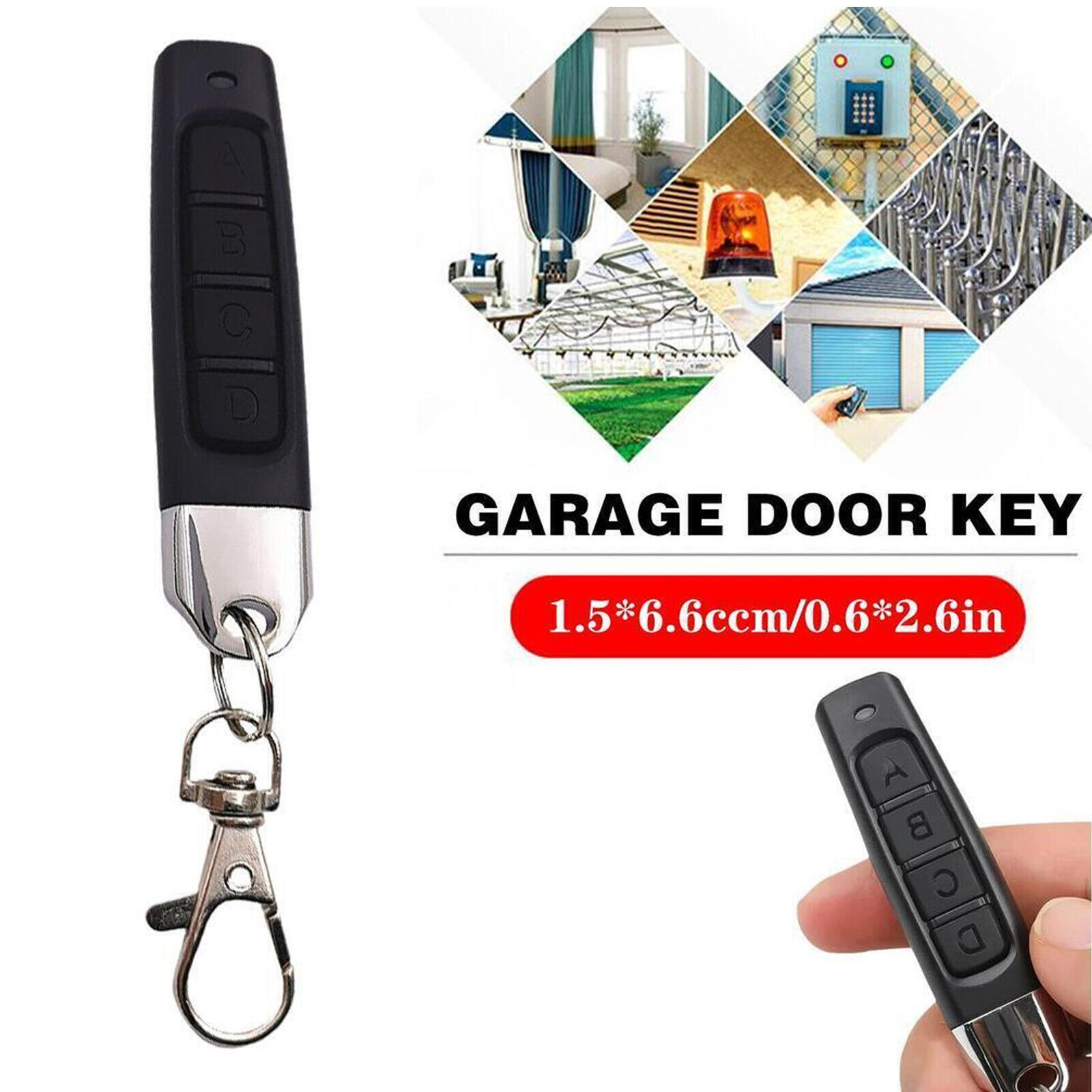 4x 4-in 1 Remote Control Duplicator 433MHz Smart Wireless Gate Switch ...