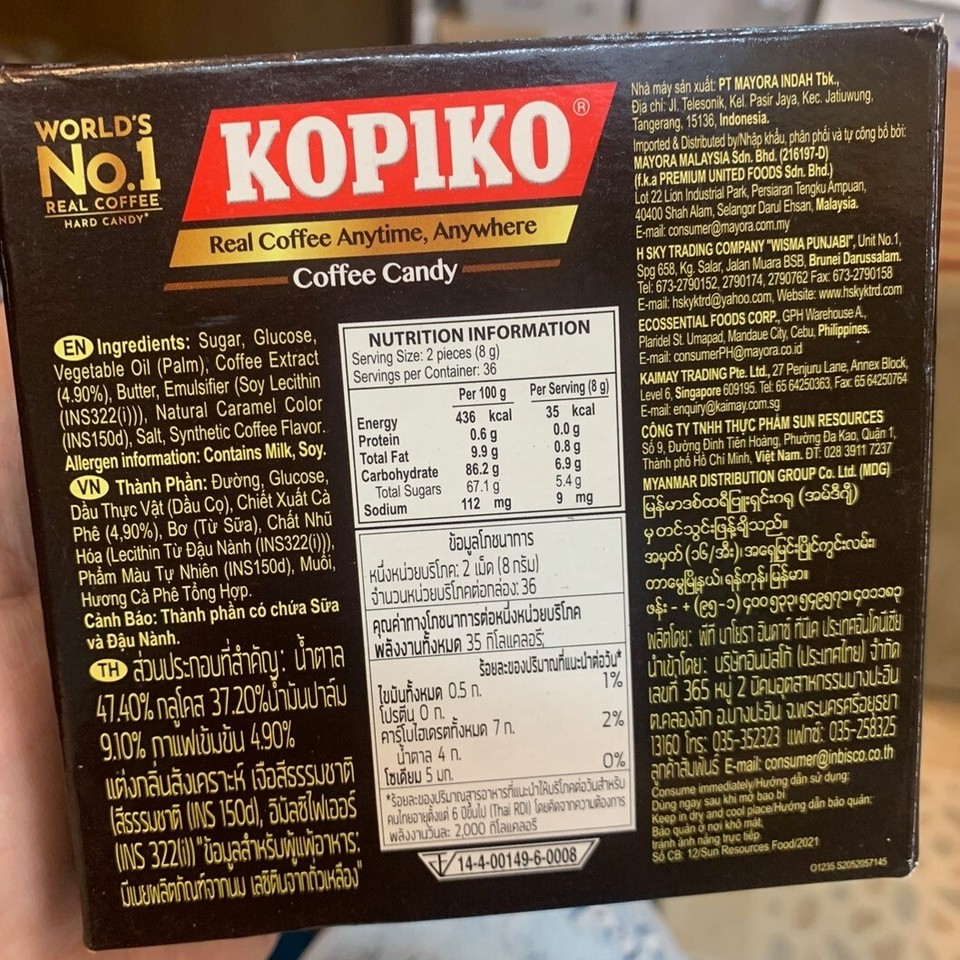 2 Boxes Kopiko Real Coffee Candy Stick Pack Original Hard Candies Party ...