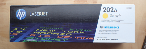 GENUINE HP LASERJET PRO 202A CF502A YELLOW TONER CARTRIDGE NEW OLD ...