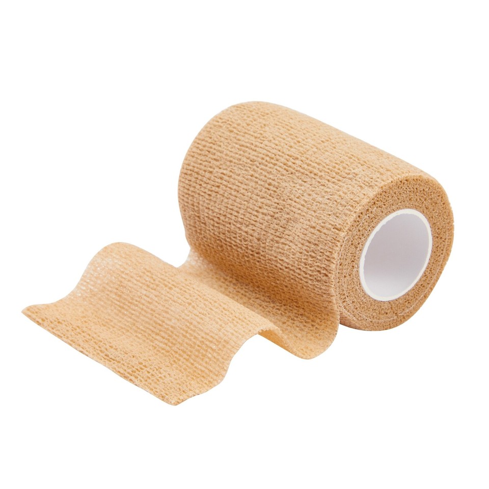 12-Rolls Tan Self Adhesive Bandage Wrap, Vet Tape, Medical Tape (3 In x ...