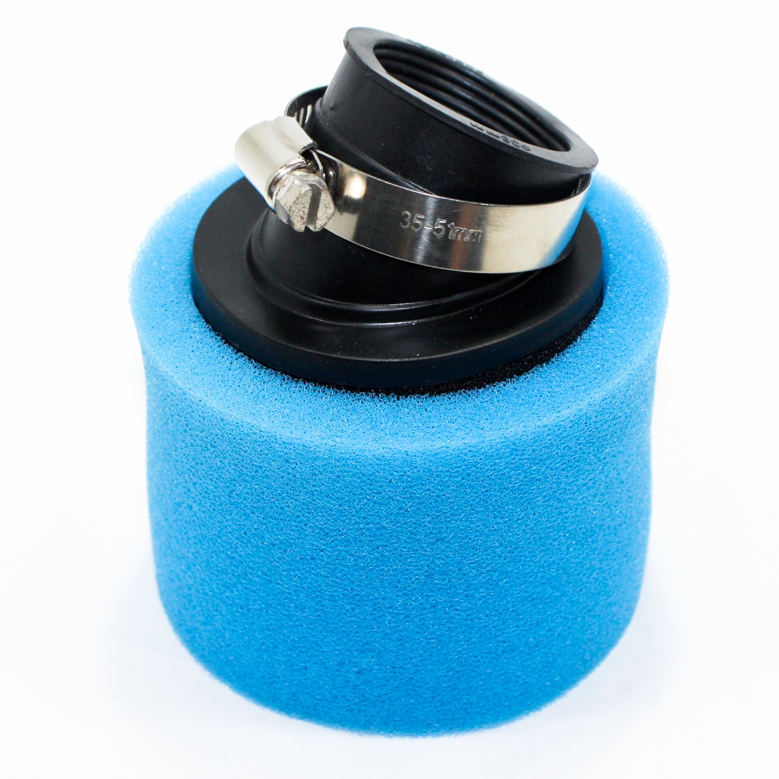 BLUE 48mm Bent Angled Foam Air Filter Pod PIT PRO Trail Quad Dirt Bike ...