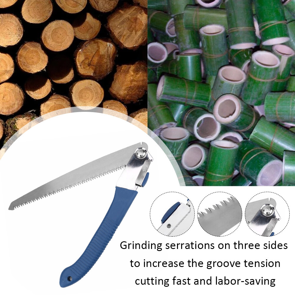 Folding Saw 10 inch Extra Long Blade Hand Saw with 3-Sides Razor Tooth ...