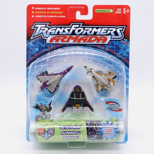 2003 Transformers Armada Jetstorm Runway Sonar 3 Pack Mini Cons New on ...
