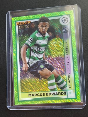 2023 Topps Merlin UEFA CL Marcus Edwards Neon Green Refractor Rookie RC ...