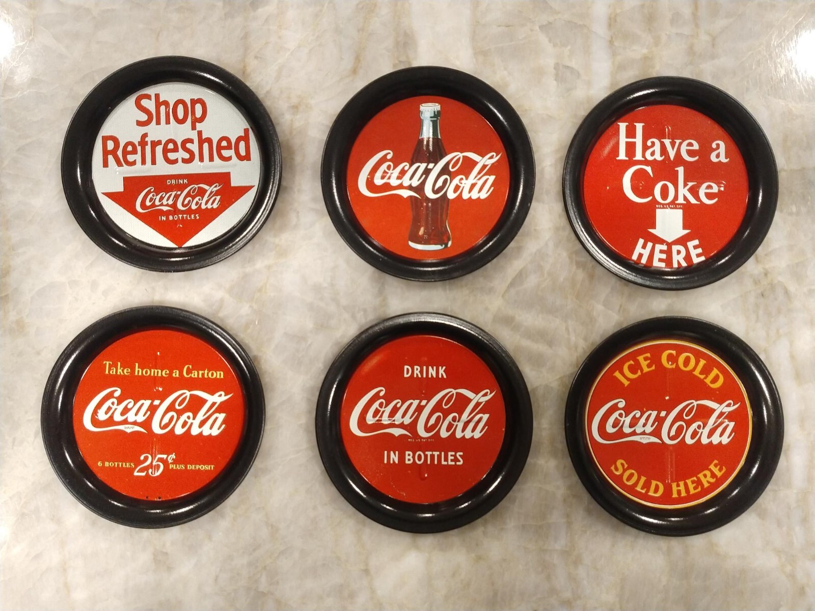 Vintage Set of 6 Coca-Cola Metal Coasters, Excellent Condition, 1993 | eBay