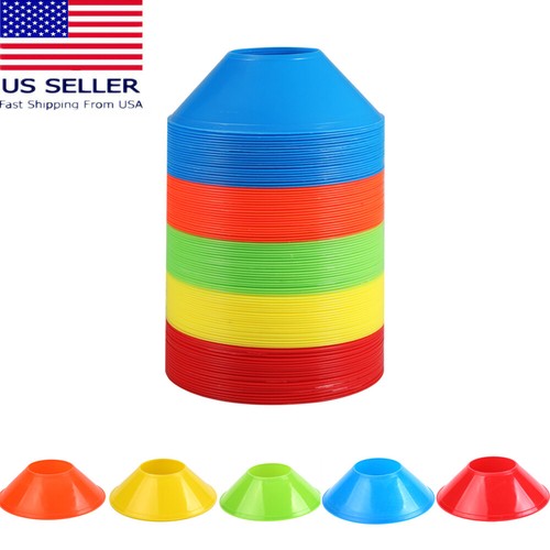 100 set Disc Cones Football Soccer Training Field Marking Cross Sports ...