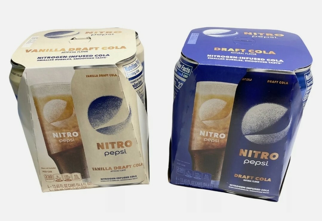Nitro Pepsi Draft Cola & Vanilla Draft Cola - 8 total cans--4 CANS EACH ...