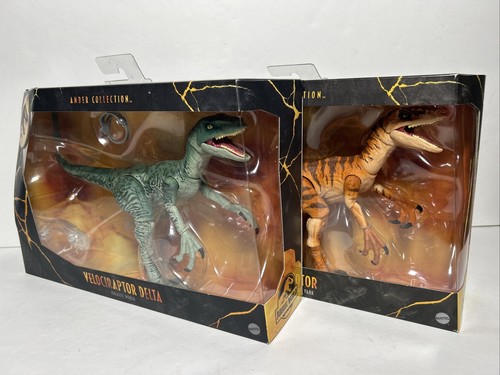 Lot of 2: Mattel, Jurassic World, Amber Collection - Veloclraptor and ...