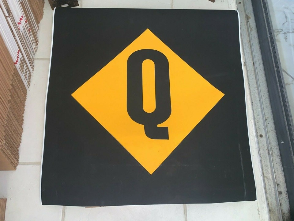 24X25 VINTAGE Q LINE NY URBAN COLLECTIBLE NY NYC SUBWAY ROLL SIGN ROUTE ...