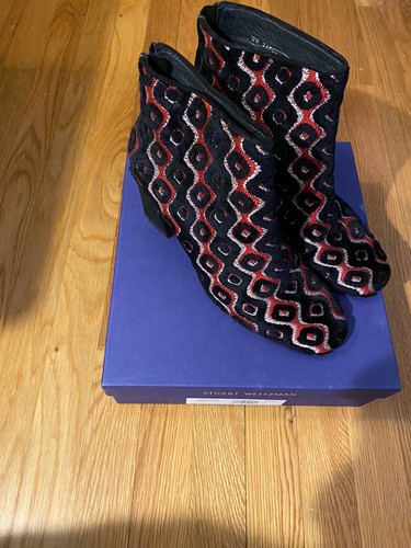 stuart weitzman 9 Booties Bacarislope Rosso Tapestry | eBay