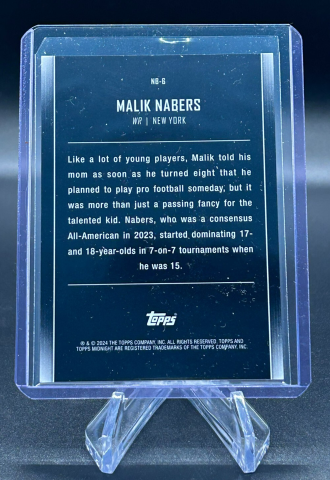 2024 Topps Midnight Malik Nabers #NB-6 NIGHTBALL Midnight /12 New York ...