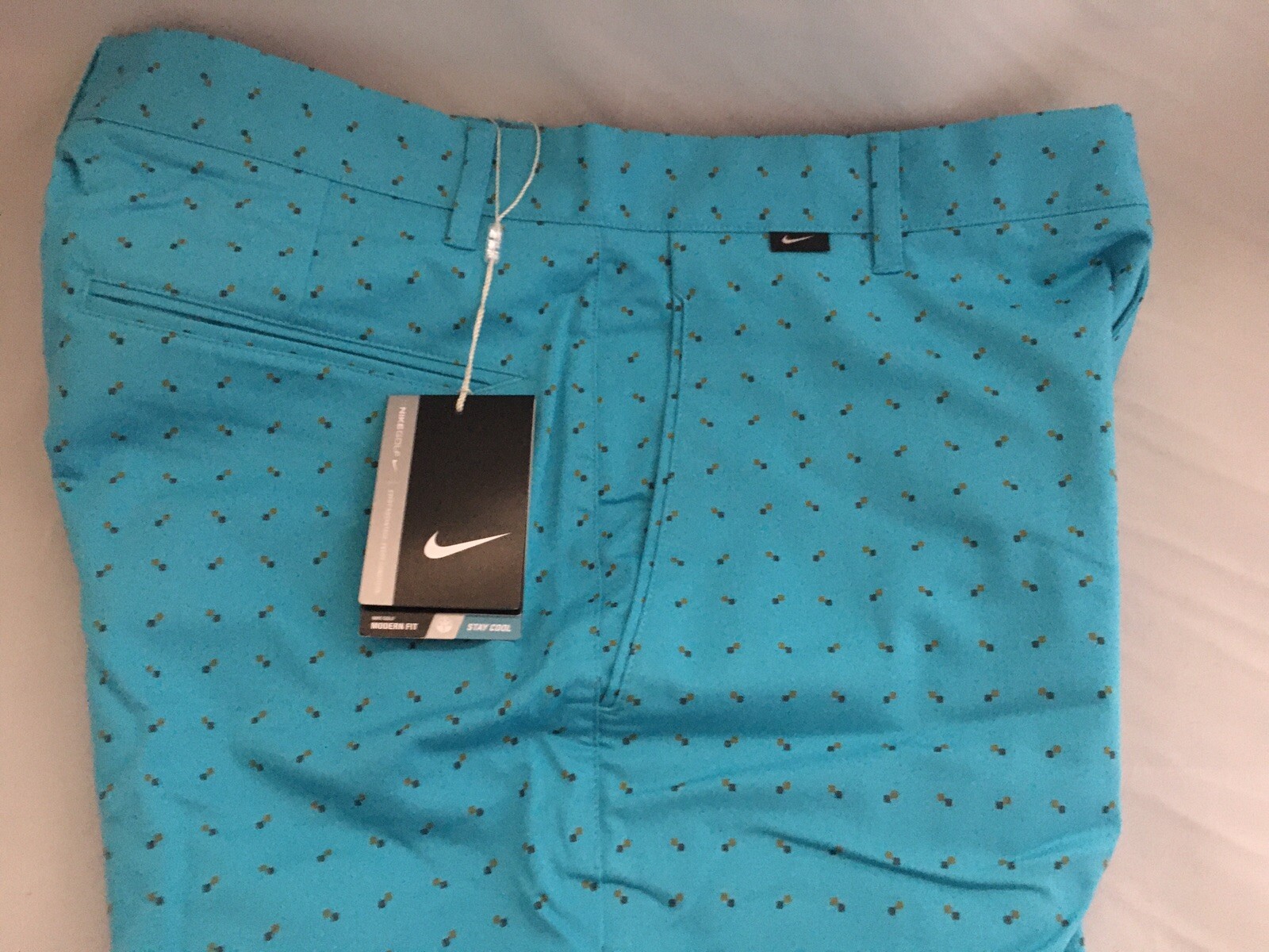 Nike Golf Mens Modern Fit Print Shorts Teal Blue 746651-418 Size 28-38 ...