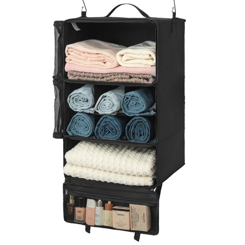 Hanging Shelves Packing Cubes for Travel, Collapsible Carry On Suitcase ...