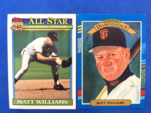 Matt Williams 1991 Topps 40th Anniv NL All Star & 1991 Donruss Diamond ...