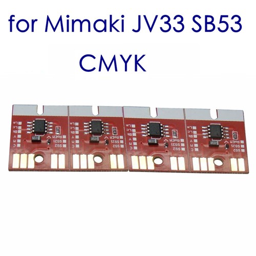 4pc CMYK Chip Permanent for Mimaki JV33 SB53 Ink Cartridge 440ml Auto ...