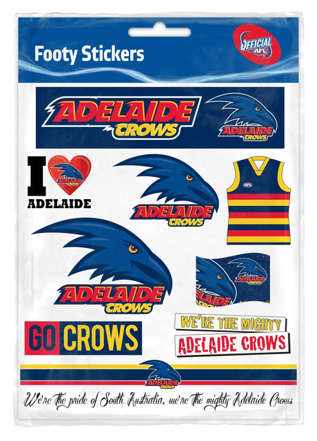 Adelaide Crows AFL Footy Stickers Sticker Sheet for sale online | eBay