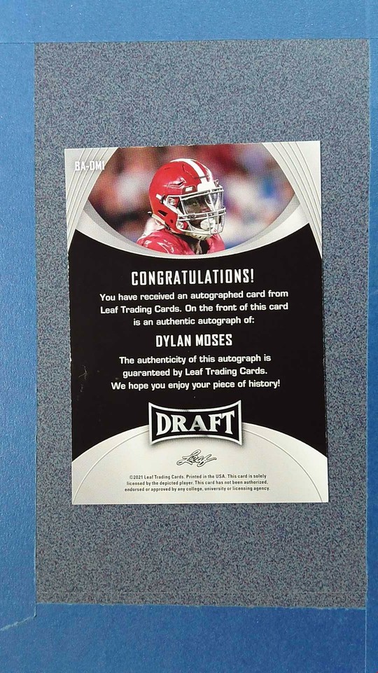 2021 Leaf DYLAN MOSES RC Auto Draft @QP43-F | eBay