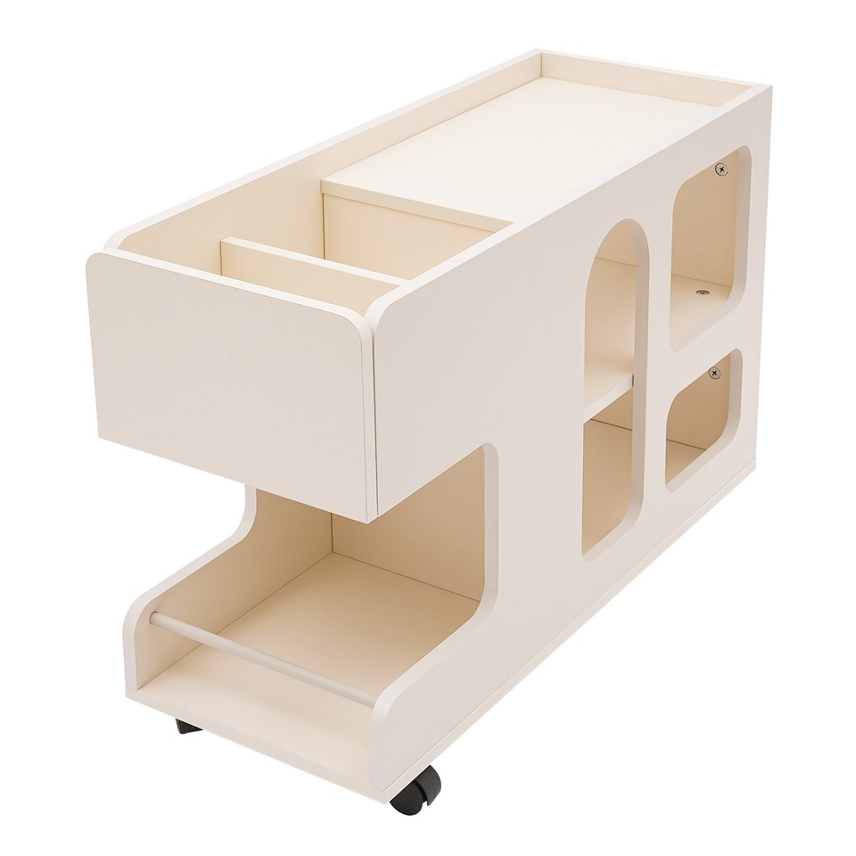 3-Tier Mobile Trolley Sofa Side Table w/ Wheels Rolling Cart Storage ...