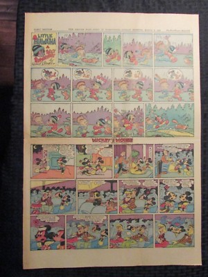 1942 March 8 MICKEY MOUSE 14x20 Sunday Comic Page VG+ 4.5 Popeye ...