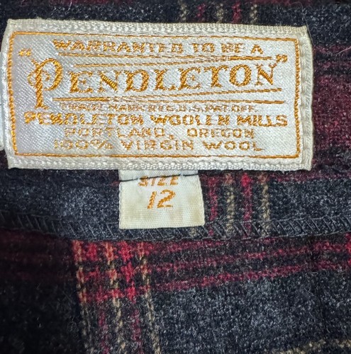 Vintage 1950's PENDLETON red gray wool plaid pleated skirt womens size 6 | eBay