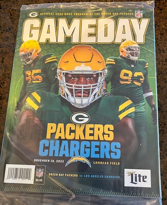 Green Bay Packers Vs Chargers Gameday Program W/ Commemorative Tickets ...