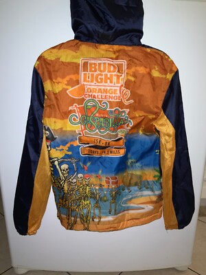 Bud Light Gasparilla Mens XS windbreaker jacket 2020 Orange Challenge ...