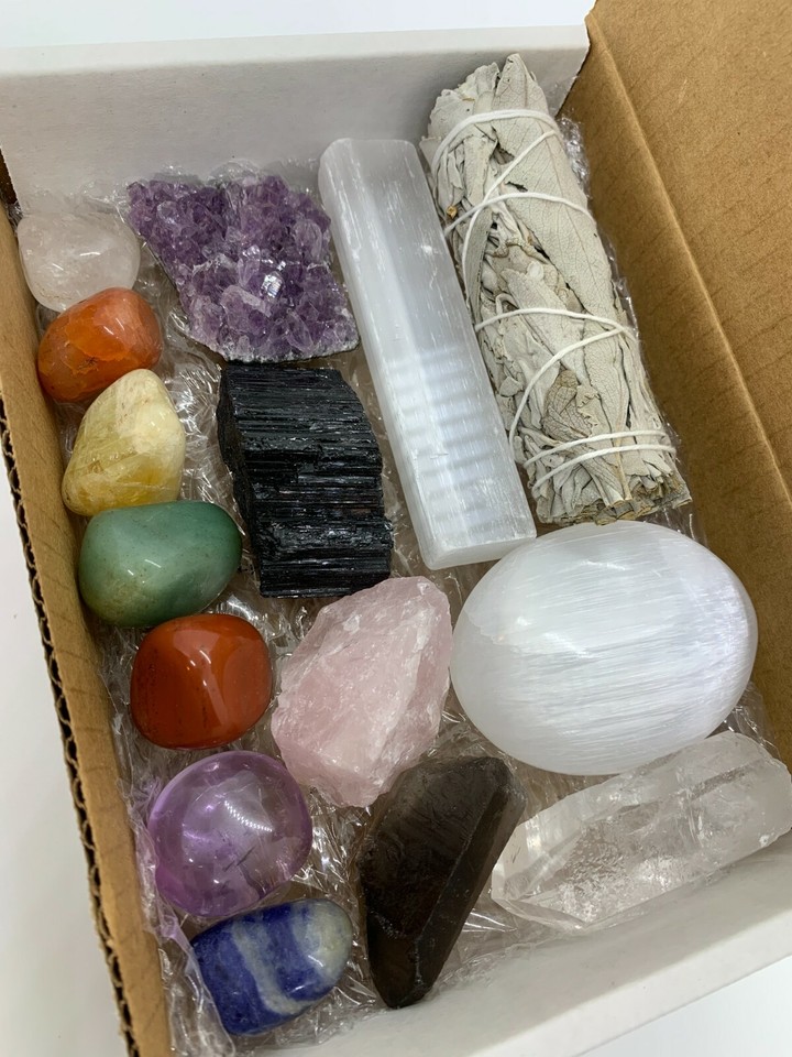 15 pcs Premium Crystals Healing Kit In Box, Crystals Gift Set! | eBay
