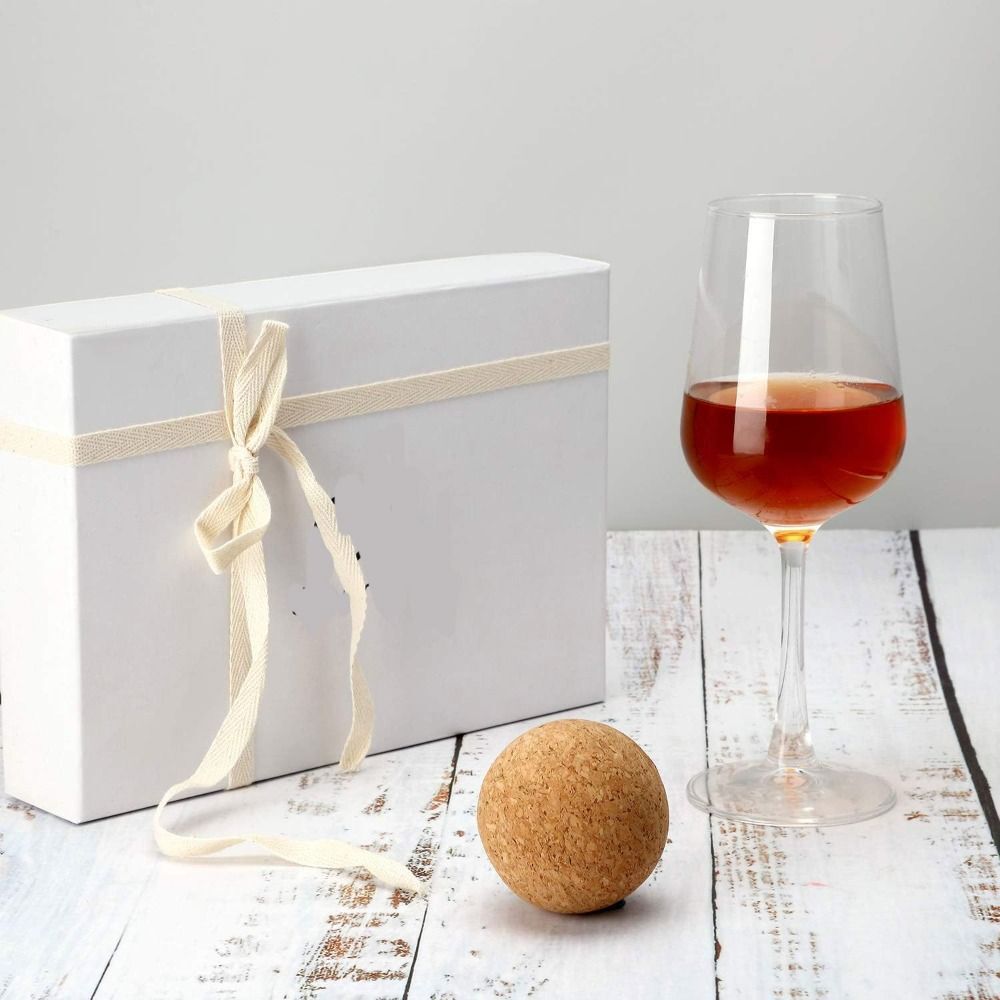 2 pcs Wood Cork Ball Stopper 2.4 Inches Glass Wine Bottle Spherical ...