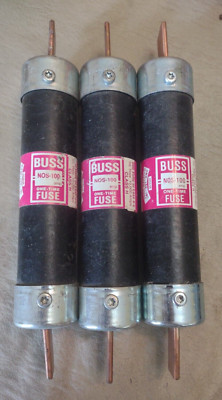 LOT OF 3 PCS BUSS FUSES NOS-100 | eBay
