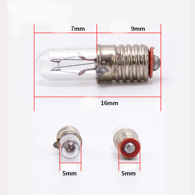 E5 Screw Miniature Small Signal Light Bulb Indicator Lamp 1.5V 2.5V 12V ...