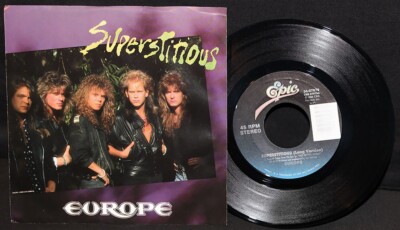 Europe-Superstitious (Long Version)-Epic 34-07979-Vintage 1988 Pic/Slv ...