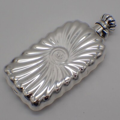 Fluted Hip Flask Frank Smith Sterling Silver Mono JPF | eBay