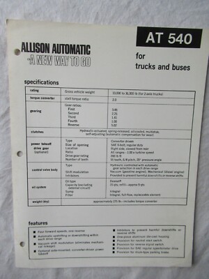 Allison AT540 AT 540 Automatic Transmission For Trucks and Buses ...